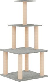 Škrabadlo pro kočky se sisalovými sloupky světle šedé 111 cm 171733