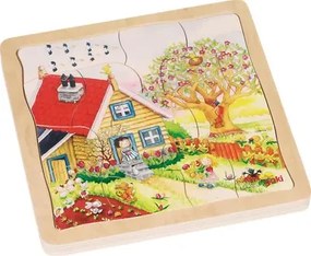 GOKI Vývojové dřevěné puzzle Roční období / od 3 let