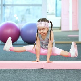 Costway Kladina gymnastická kladina 210 cm skládací gymnastická kladina – růžový