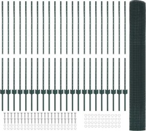 Svařovaná drátěná plotovina s tyčkami 50 x 1,2 m Zelená 3336518