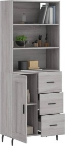Skříň highboard šedá sonoma 69,5 x 34 x 180 cm kompozitní dřevo 3190043