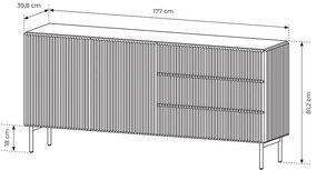 Obývací stěna MUTI A | 3 díly | černá