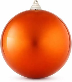 Velká vánoční koule 20 cm, měděná lesklá, plastová