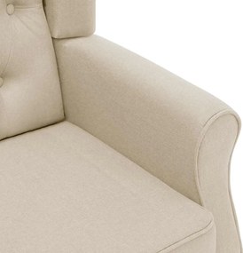 Křeslo s podnožkou krémové textil 320160