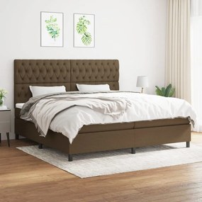 Box spring postel s matrací tmavě hnědá 200x200 cm textil 3142044