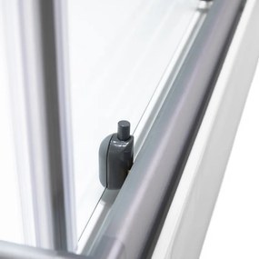 BPS-koupelny Hydromasážní box HYD-AL100 levý, 100x80 cm, kartáčovaný chrom/transparent