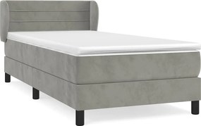 Box spring postel s matrací světle šedá 80 x 200 cm samet 3127517