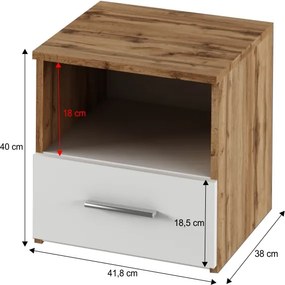 Ložnicová sestava 180x200 cm GABRIELA dub wotan / bílá Tempo Kondela