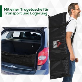 Fotbalové branky HOMCOM sada 2 skládacích mini branek z oceli a tetrolonu černé barvy 186x90x89 cm na zahradu a hřiště | Aosom.de
