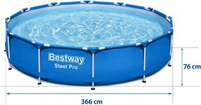 Bazén 15v1, 366 x 76 cm Bestway® Steel Pro™ | 56681