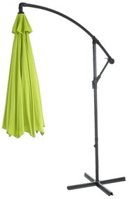 Slunečník Acerra Ø 3m polyester/ocel - zeleno-citronový se stojanem