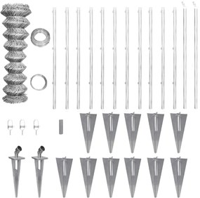 Drátěné pletivo se sloupky a kolíky pozinkovaná ocel 25 x 1,5 m