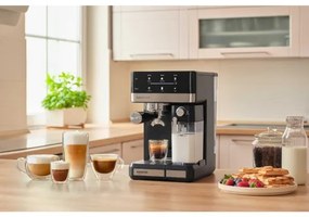 Sencor - Pákový kávovar espresso 1350W/230V černá/matný chrom