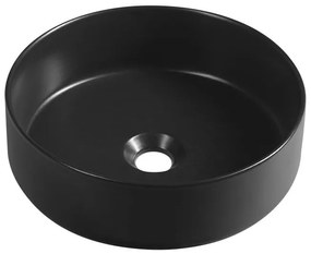 Isvea INFINITY ROUND keramické umyvadlo na desku, průměr 36cm, černá mat - 10NF65036B