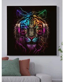 Obraz na plátně - Zářící Tygr FeelHappy.cz Velikost obrazu: 100 x 100 cm