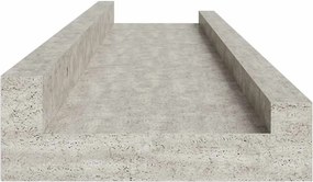 Nástěnné police 4 ks betonově šedé 80 x 9 x 3 cm 326706