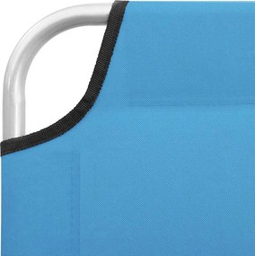 Zahradní lehátko ocel a textil tyrkysově modré 310329