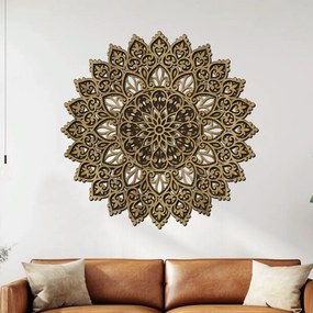dřevo života 3 vrstvá mandala HARMONIE DUŠE Zvolte rozměr (cm): 80x80, Zvolte barevný dekor: dub zlatý-černá