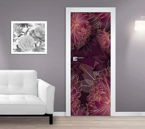 Samolepící fototapeta na dveře 95x210cm - Velké grafické květy