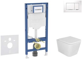 Geberit Duofix - Set předstěnové instalace, klozetu Arkas a sedátka softclose, tlačítko Sigma20, bílá/chrom SANI11CA3108B