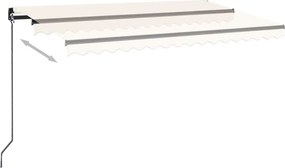 Ručně zatahovací markýza s LED světlem 400 x 350 cm krémová 3069182