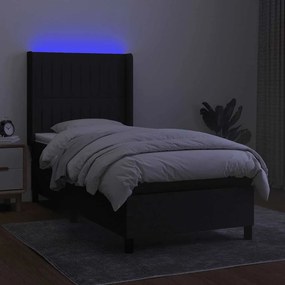 Box spring postel s matrací a LED černá 80 x 200 cm textil 3138431