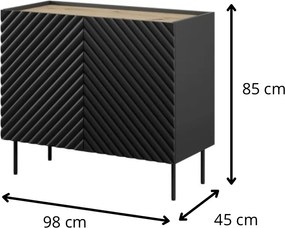Komoda Onda 2D černá/dub artisan