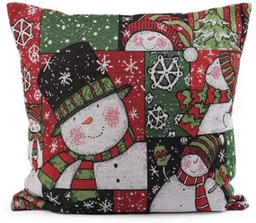 Vánoční dekorační polštář dětský motiv 45x45 cm gobelín - 2 červená