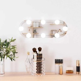 Nástěnné zrcadlo s LED osvětlením 15 x 40 cm sklo oválné 3189158