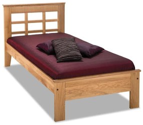 Krajča Jednolůžková postel z masivu Lea (letiště) 90 x 220 cm Povrchová úprava: Bezbarvý olej OSMO, Druh dřeva: Dub