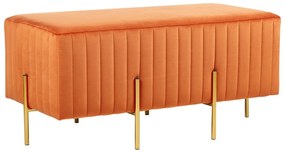 Sametová lavice oranžová DAYTON Beliani
