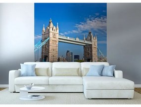 DIMEX | Vliesová fototapeta na zeď Tower Bridge MS-3-0019 | 225 x 250 cm | modrá, béžová, zelená