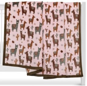 Bellatex Dětská deka ELLA 100x155 cm Lama Růžová