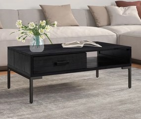 vidaXL Konferenční stolek 90 x 50 x 35 cm masivní borovice [349929] Barva: Černá