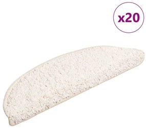 Schodové rohože 20 ks 56 x 17 x 3 cm bílé půlkulaté 3365843