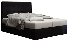 Manželská postel Boxspring 140 cm Duel 1 (černá) (s matrací a úložným prostorem). 1046425