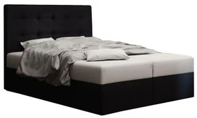 Manželská postel Boxspring 160 cm Duel 1 Comfort (černá) (s matrací a úložným prostorem). 1055817