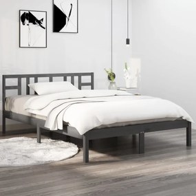 Rám postele šedý masivní dřevo 120 x 190 cm Small Double,  3105377 HangarStore.cz