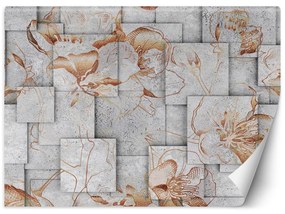 Gario Fototapeta Květiny na geometrickém pozadí Materiál: Vliesová, Rozměry: 200 x 140 cm