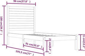Rám postele masivní dřevo 90 x 190 cm Single 3104573