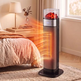 HOMCOM keramický teplovzdušný ventilátor s chytrým ovládáním, 2000 W