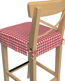 Sedák na židli IKEA Ingolf - barová barva červená látka vzorované