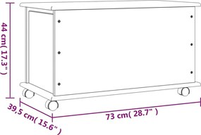 vidaXL Úložný truhla na kolečkách ALTA 73x39,5x44 cm borové dřevo [353927] Barva: Přírodní