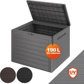 Casaria Úložný box Lille šedý 190 l – plastový, s víkem
