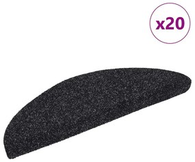 Schodové rohože samolepicí 20 ks 56 x 17 x 3 cm černé, půlkulaté 3365669