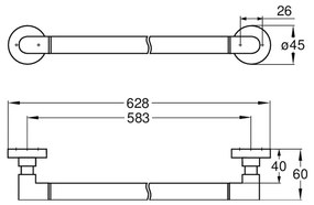 Emco EPOS - Držák na osušku 600 mm, chrom 086000160