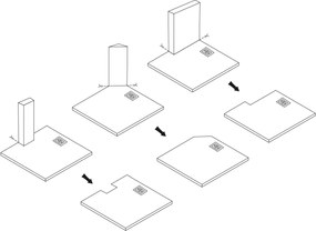 Rea Bazalt Carrara, SMC sprchová vanička 90x120, bílá-kamenný vzor, ​​REA-K7001