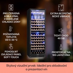Klarstein Vinovilla Onyx Grande, vinotéka, 425 l/162 lahví, černá