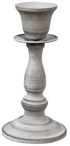 Šedý kovový svícen s patinou Juilet - Ø 12*23 cm