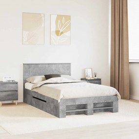 Rám postele s čelo Betonově šedá 120 x 200 cm Kompozitní dřevo 3408777